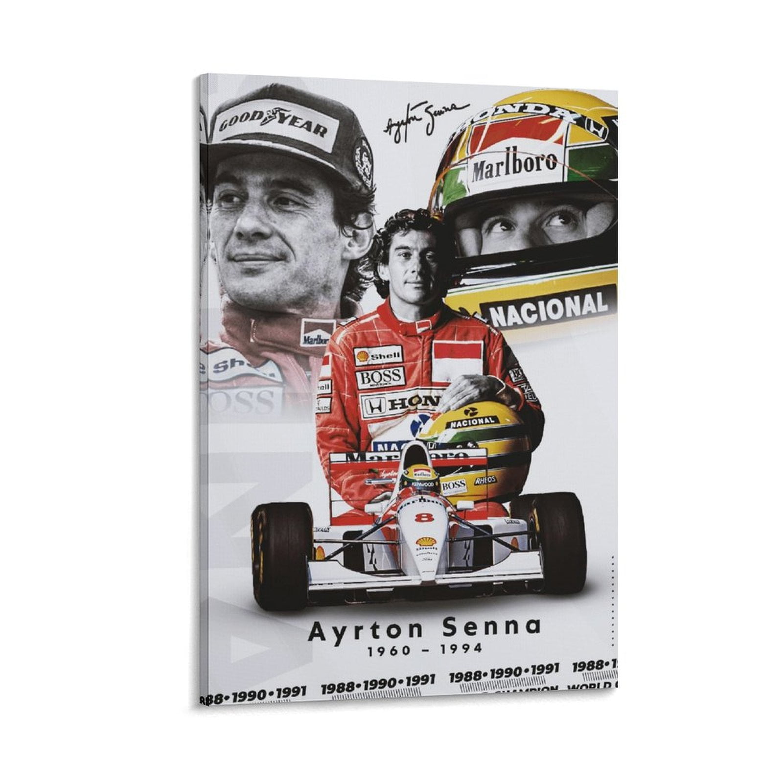 Ayrton-Senna Posters Brazilian Racing- Picture Print Canvas Poster Wall ...