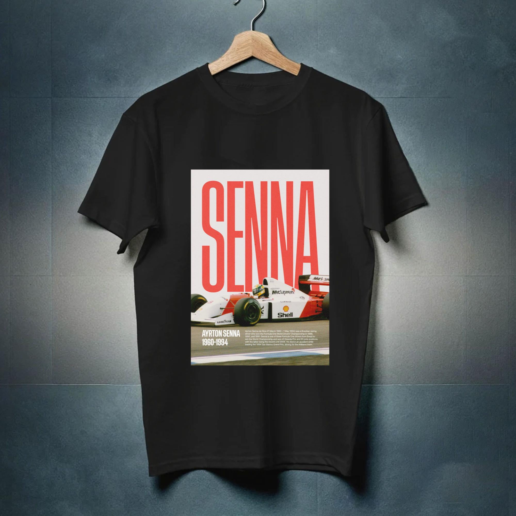Ayrton Senna Tribute T-Shirt - Legendary Racer Edition F1- Monaco-TH1935 - Walmart.com