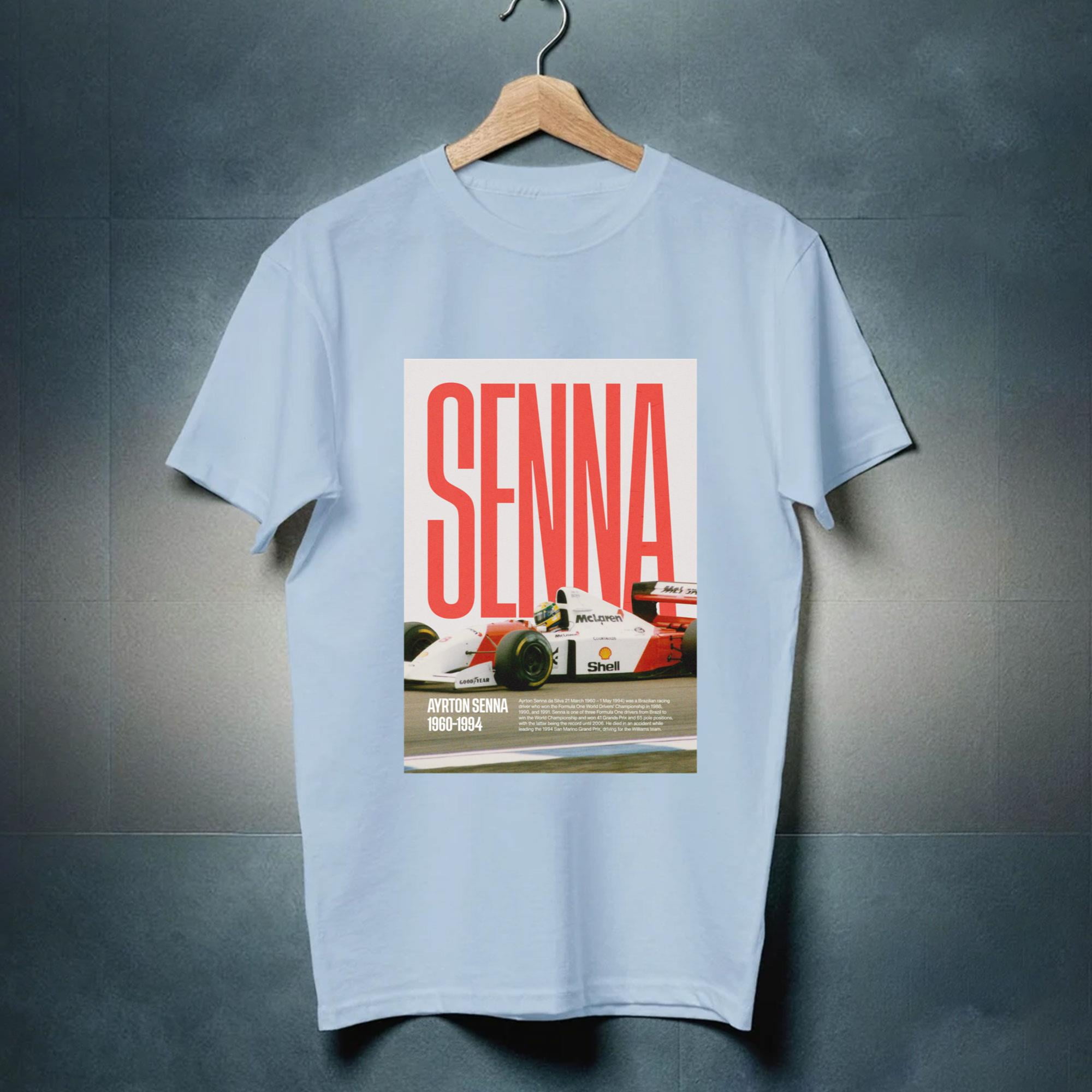Ayrton Senna Tribute T-Shirt - Legendary Racer Edition F1- Monaco ...