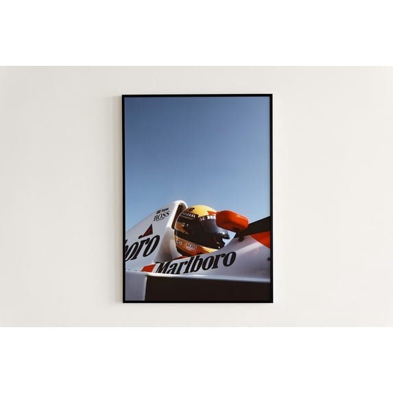 Ayrton Senna Vintage Racing Helmet Marlboro Livery Poster 24x36 ...