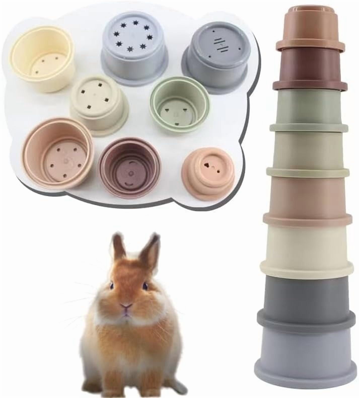 Aystkniet 8 Pcs Stacking Cups for Rabbits - Multi-Colored Reusable ...
