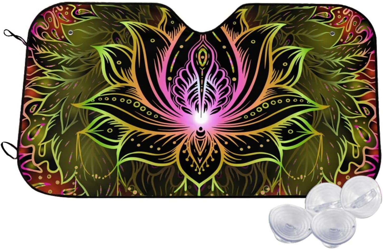 Ayurveda Symbol Pattern Sun Shade Front Window Sunshade for Most Sedans ...