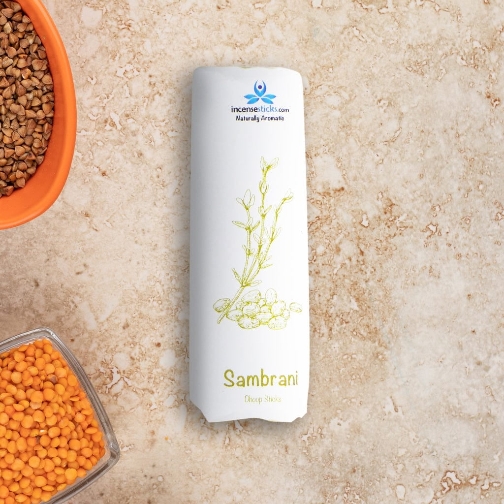 Ayurvedic Sambrani Dhoop Sticks - 1 Pack, 10 Sticks | Charcoal-Free, Bamboo-Free, Relaxing Aroma ...