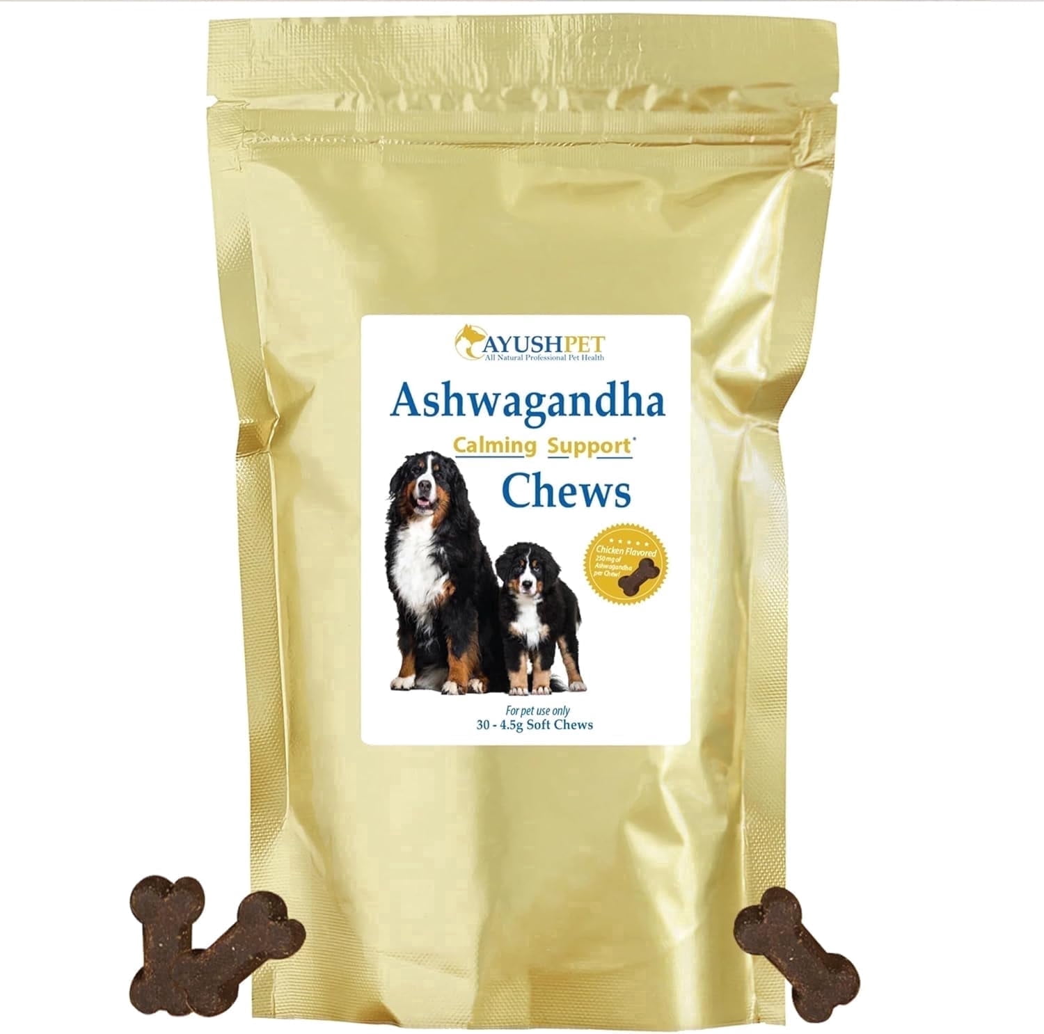 Ayush Herbs Ashwagandha Chews, Calming Treats for Dogs and Cats ...