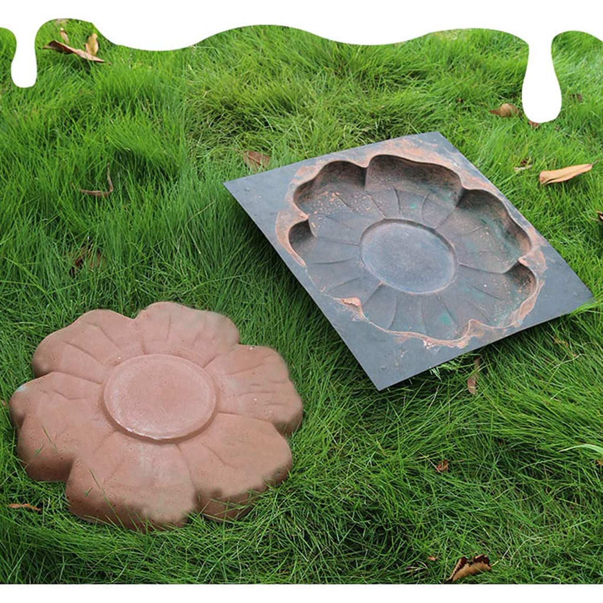 Ayyufe Stepping Stone Mold Garden Pavement Flower Shaped Decorative ...