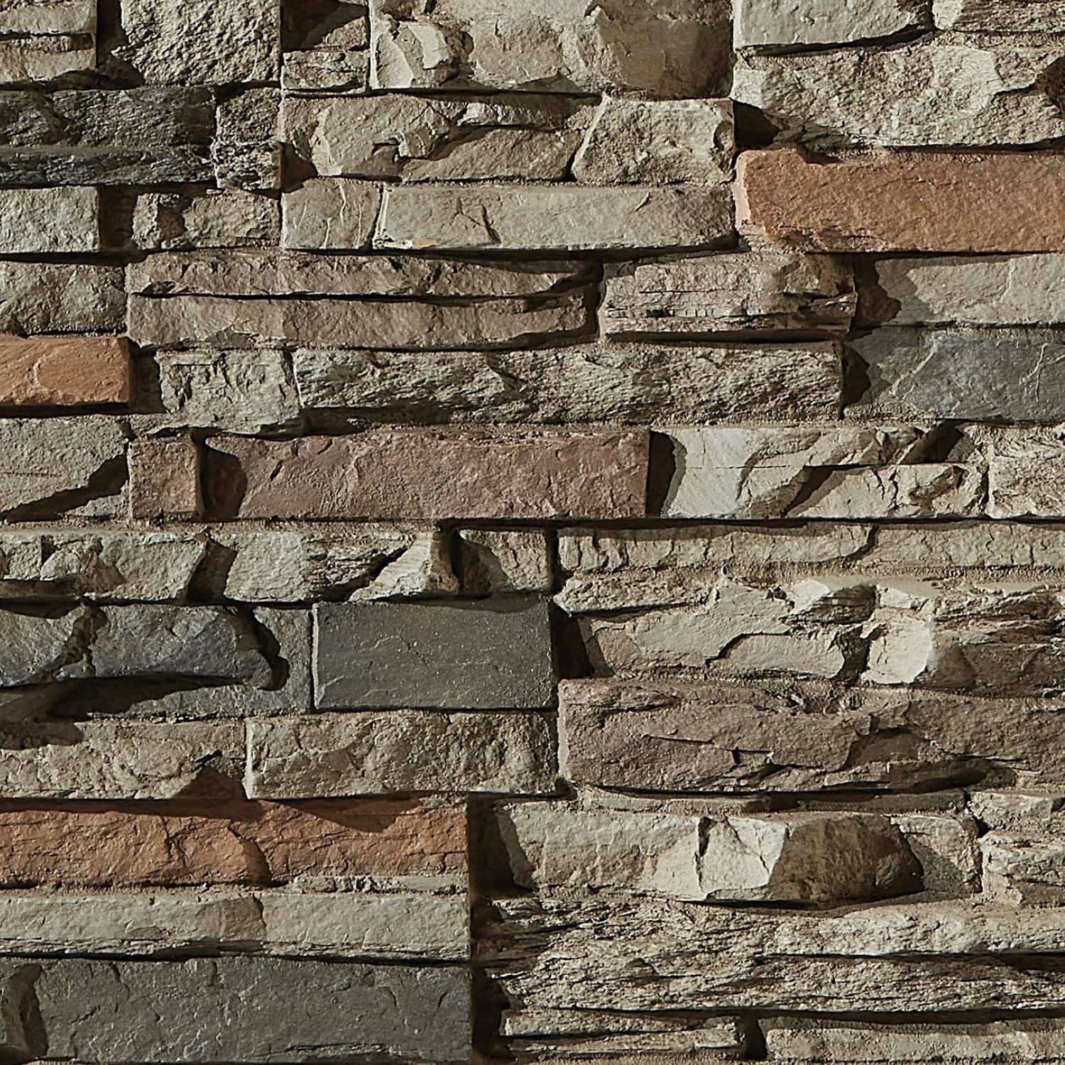 Faux Stacked Stone 3D Wall Panel Sample, Sedona, 8"L x 8"H, Decorative ...