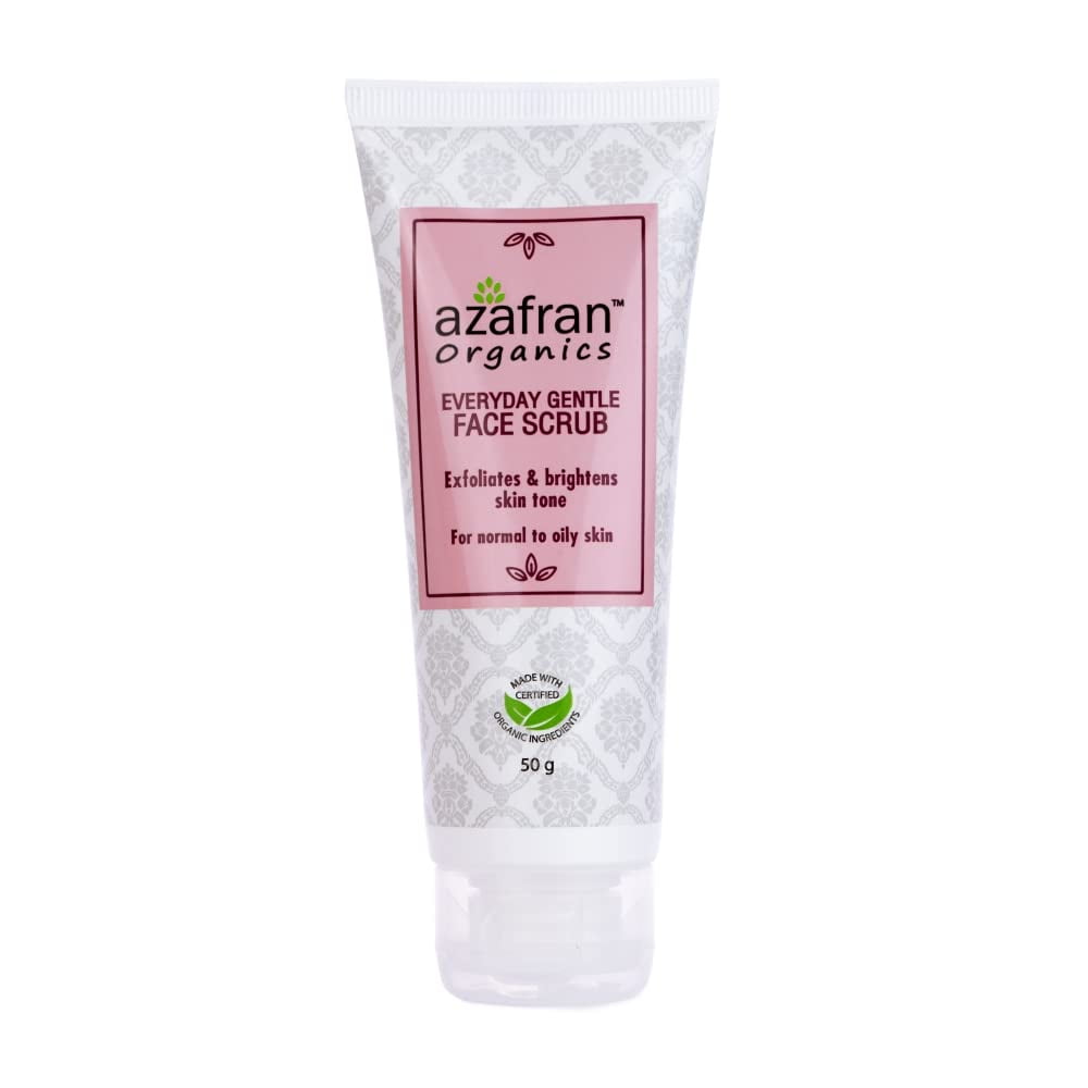 Azafran Organic Gentle Face Scrub for Daily Use Remove Blackheads Dead ...