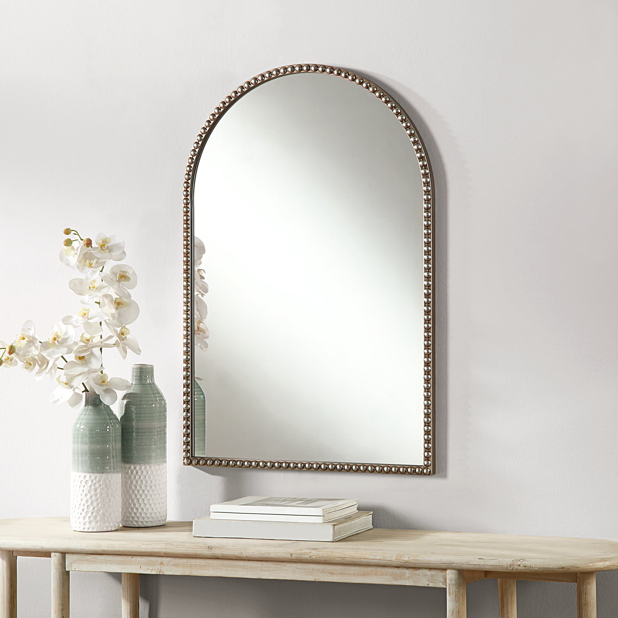 Azalea Park Metal Beaded Wall Mirror Brown - Walmart.com