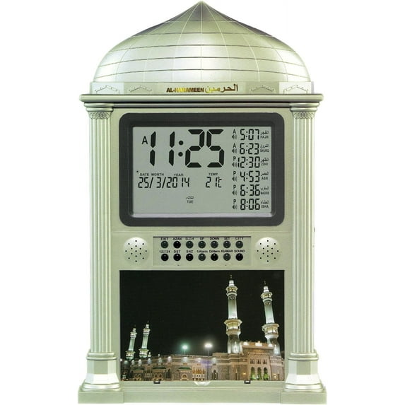 Azan Alarm Clock - Islamic Digital 5 Namaaz Reminder Wall Clock 4002 ...