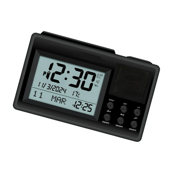Azan Clock Digital Alarm Clock USB Rechargeable Snooze Function and ...