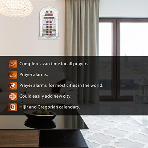 Azan Clock,Led Prayer Clock,Wall Clock,Read Home/Office/Mosque Digital ...