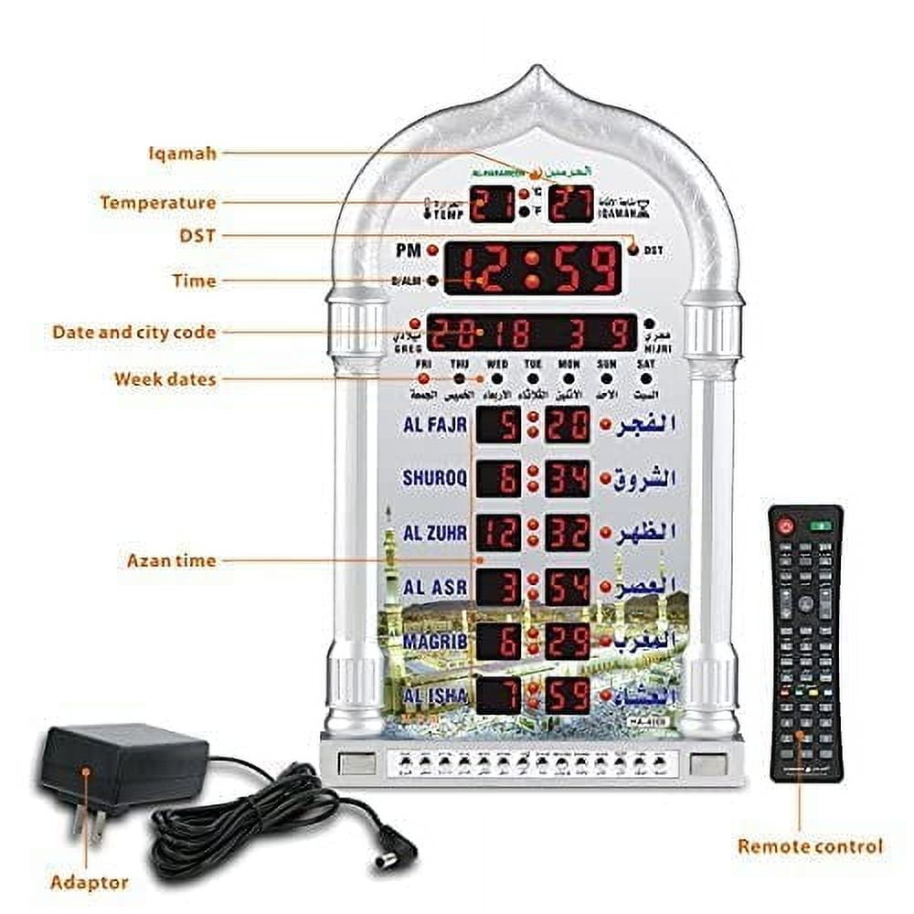 Azan Clock,Led Prayer Clock ,Wall Clock,Read Home/Office/Mosque Digital ...