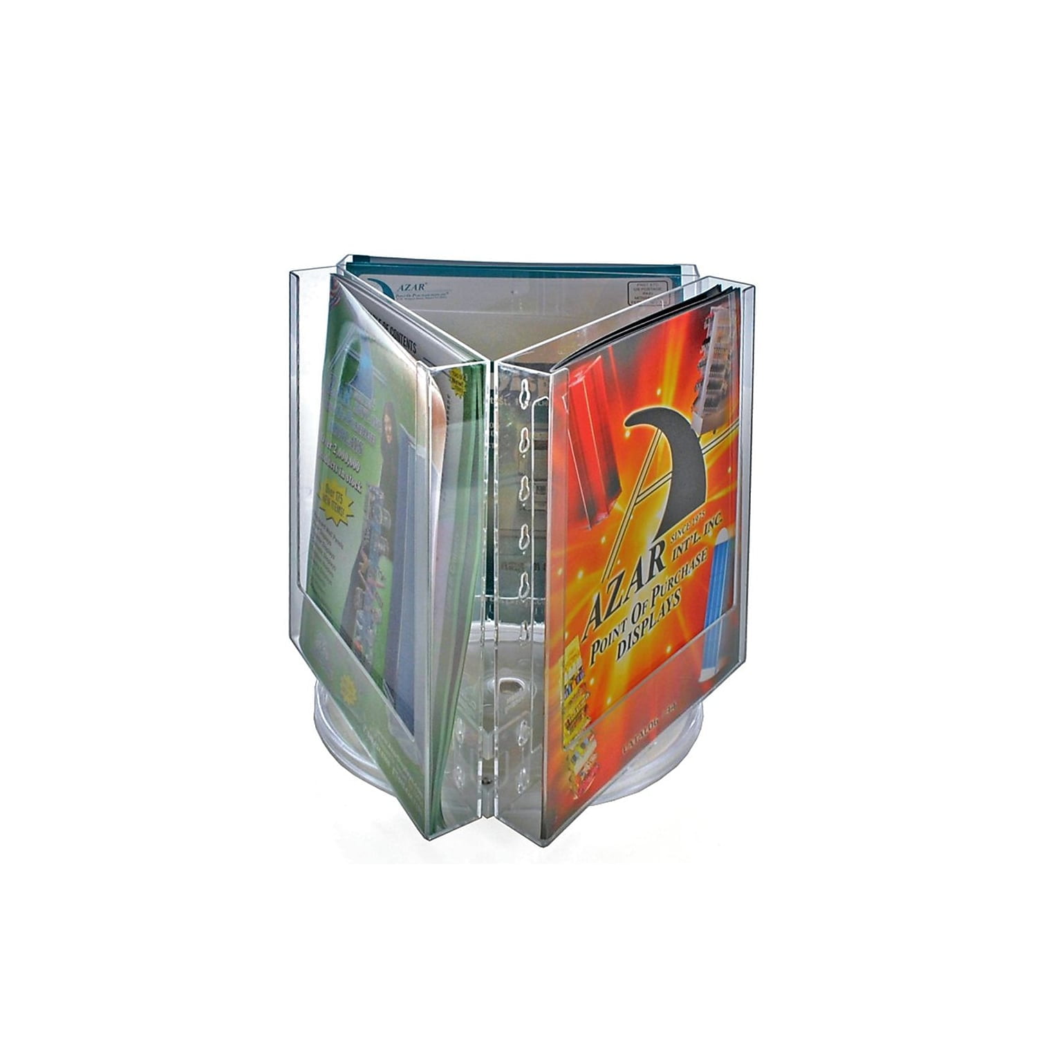 Azar 11 1/2" x 9" Letter Size 3-Pocket Revolving Modular Crystal ...