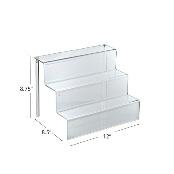 Azar 326043 Three-Tier Counter Step Display: 12"W x 8.5"D x 8.75"H ...