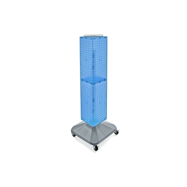 Azar 40"(H) x 8"(W) x 8"(D) 4-Sided Interlocking Pegboard Display Tower ...
