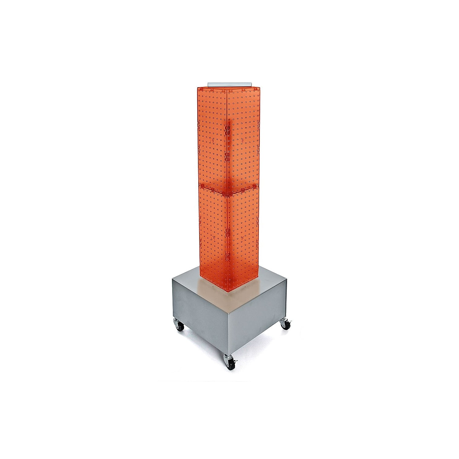Azar 40"(H) x 8"(W) x 8"(D) 4-Sided Interlocking Pegboard Display Tower ...