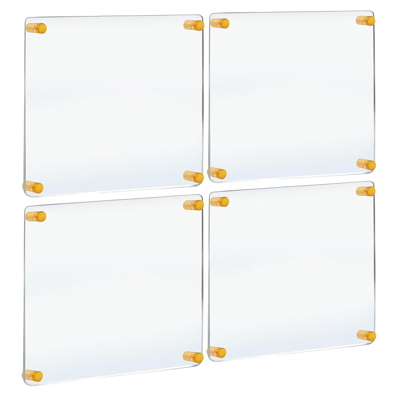 Azar Displays 105520-GLD Floating Acrylic Gallery Wall Set of Four ...