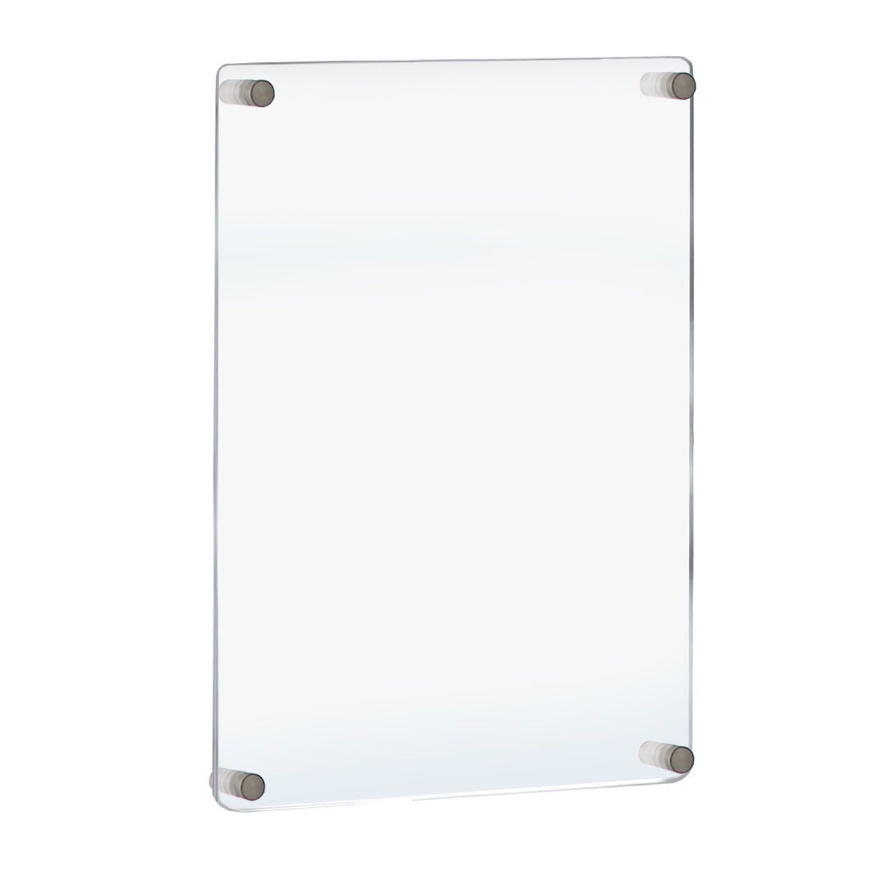 Floating Styrene Wall Frame with Rounded Edges, Silver Stand Off Caps ...
