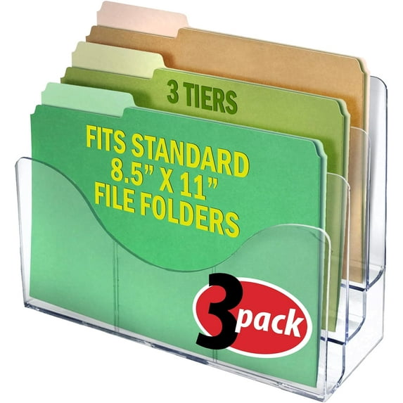 Azar Displays 250099-3PK Three Tier File and Brochure Desktop Wall ...