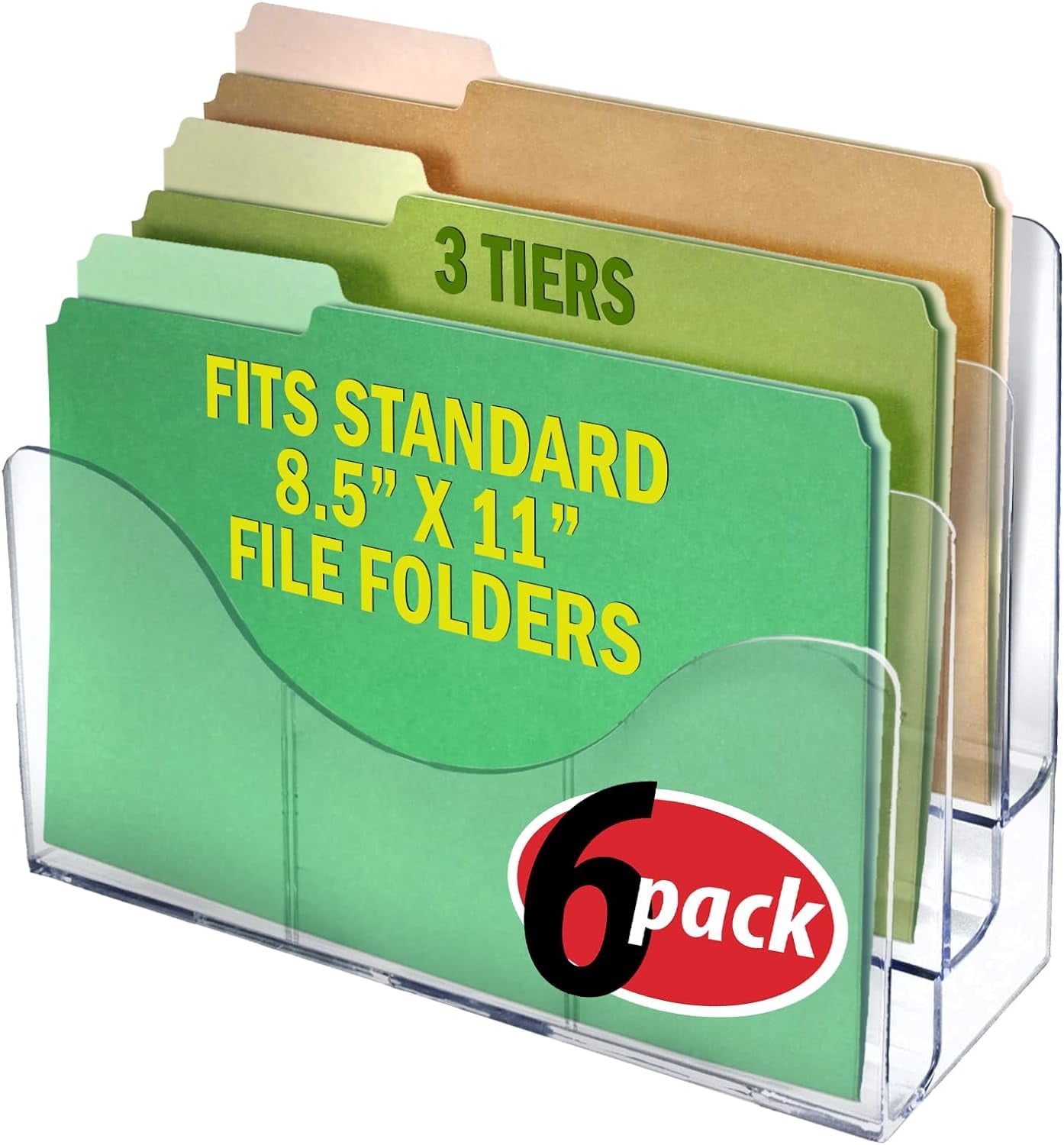 Azar Displays 250099-6PK Three Tier File and Brochure Desktop Wall ...
