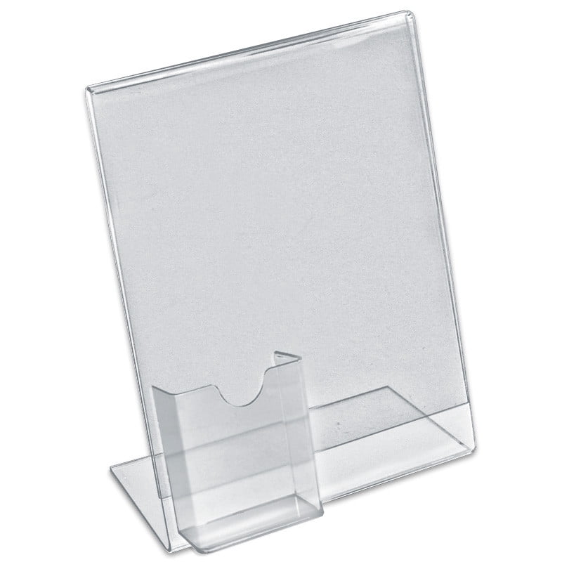 Clear Acrylic Angled L-Shape Sign Holder Frame with Slant Back Design ...