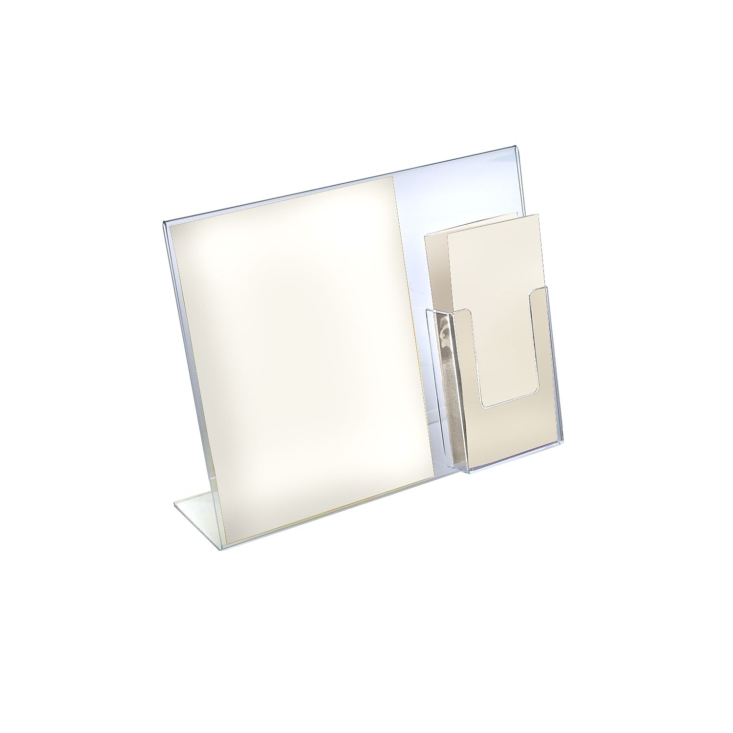 Azar Displays 252056 L-Shaped Sign Holder w/ Trifold Pocket: 8.5"W X 11 ...