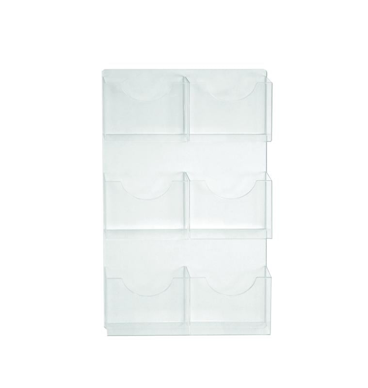 Azar Displays 252098 Six-Pocket Wall Mount Letter Brochure Holder, 2 ...