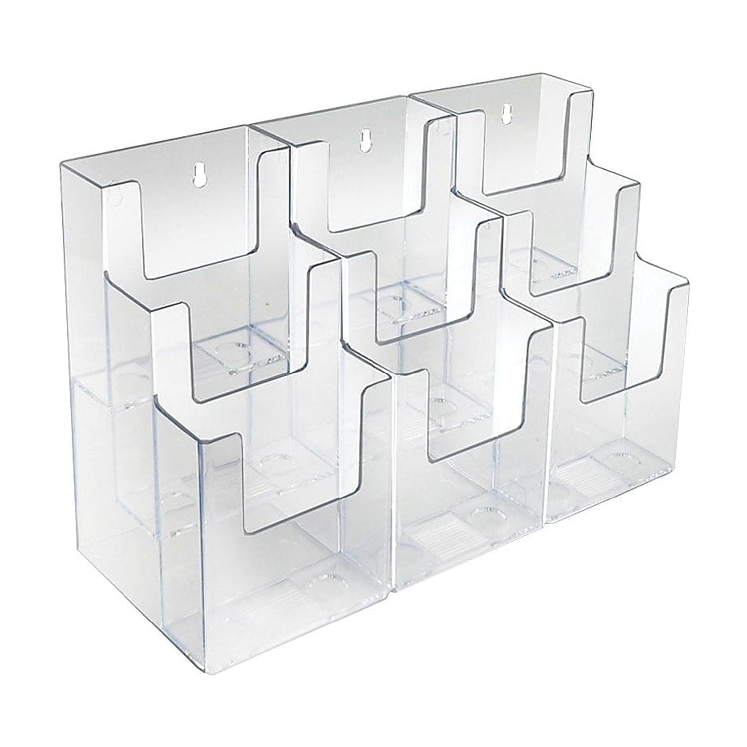 Three-Tier Nine-Pocket Trifold Brochure Holder, 2-Pack - Walmart.com