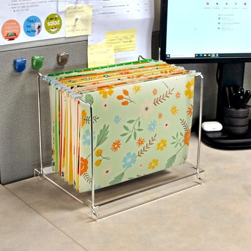 Azar Displays 300359 Acrylic Desktop File Hanging Organizer with Metal ...