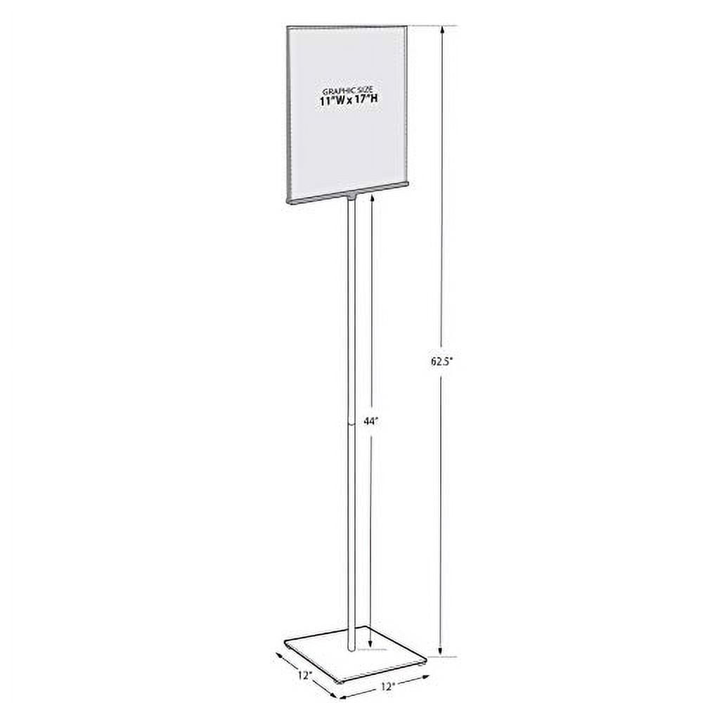 Azar Displays 300868 Sign Holders & Poster Frames 11X17 Silver Base and ...