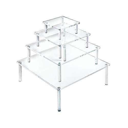 Azar Displays 515308 4-Piece Acrylic Square Riser Set Display, Retail ...