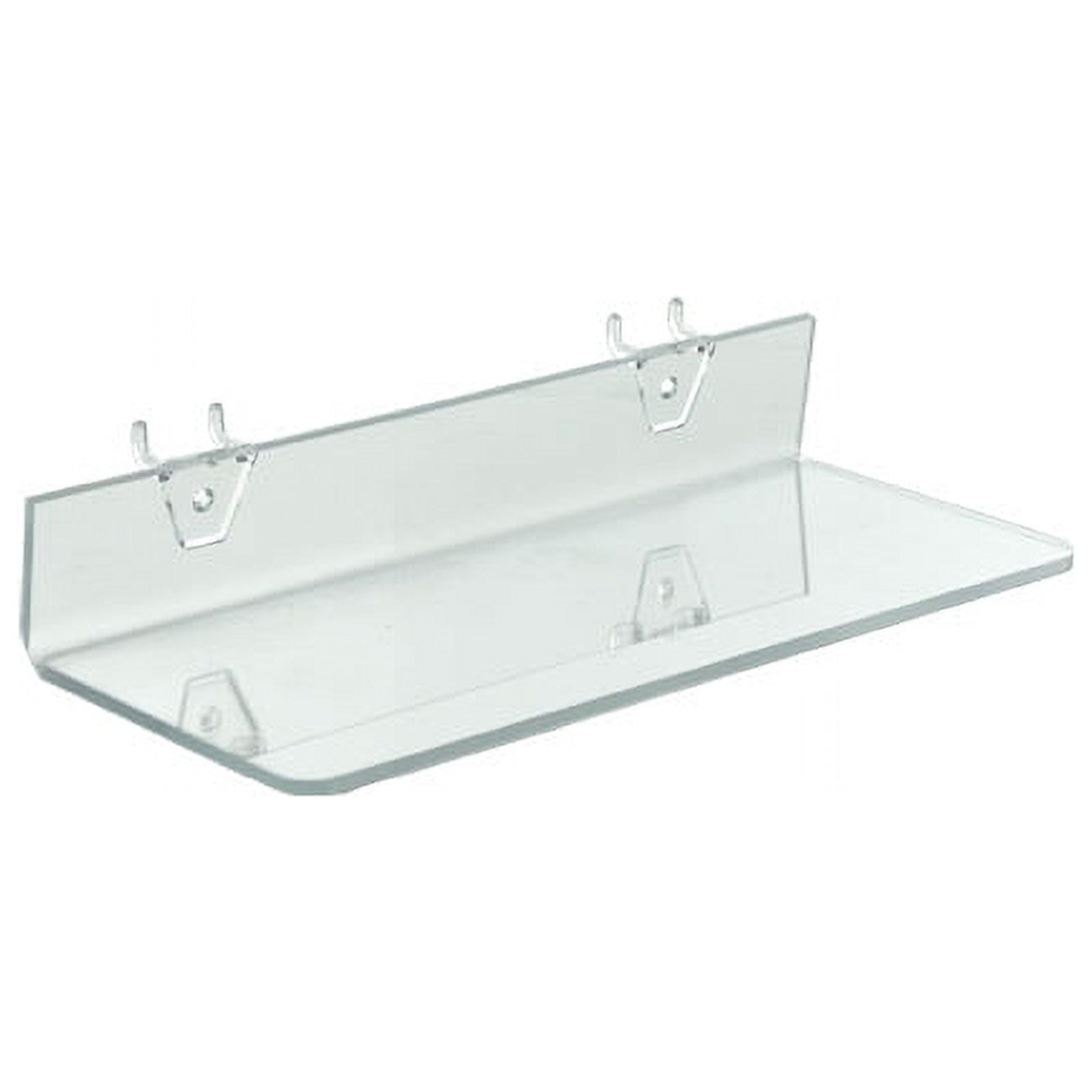 Azar Displays 556017 Clear Acrylic Shelf for Pegboard & Slatwall 13.5" x 4" x 2", 4-Pack ...