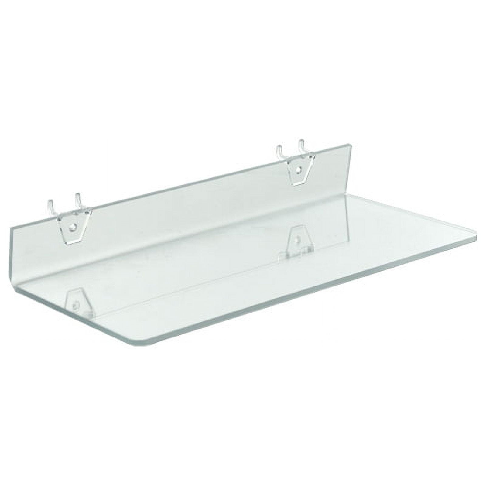 Azar Displays 556095 Clear Acrylic Shelf for Pegboard & Slatwall 16" x ...
