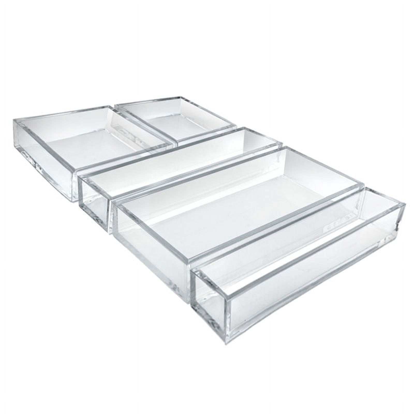 Azar Displays 556226 Deluxe 5 Piece Clear Acrylic Tray Set: Two Narrow ...