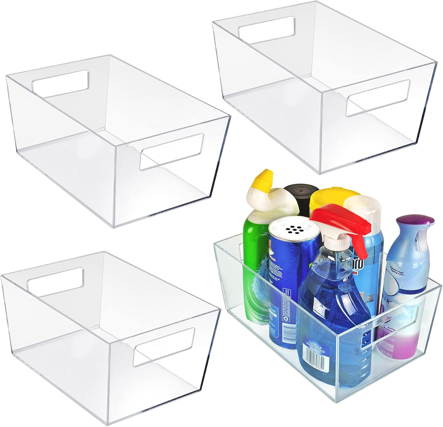 Azar Displays 556237 Large Clear Plastic Organizer Storage Tote Bin ...