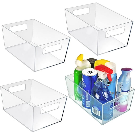 Azar Displays 556237 Large Clear Plastic Organizer Storage Tote Bin ...