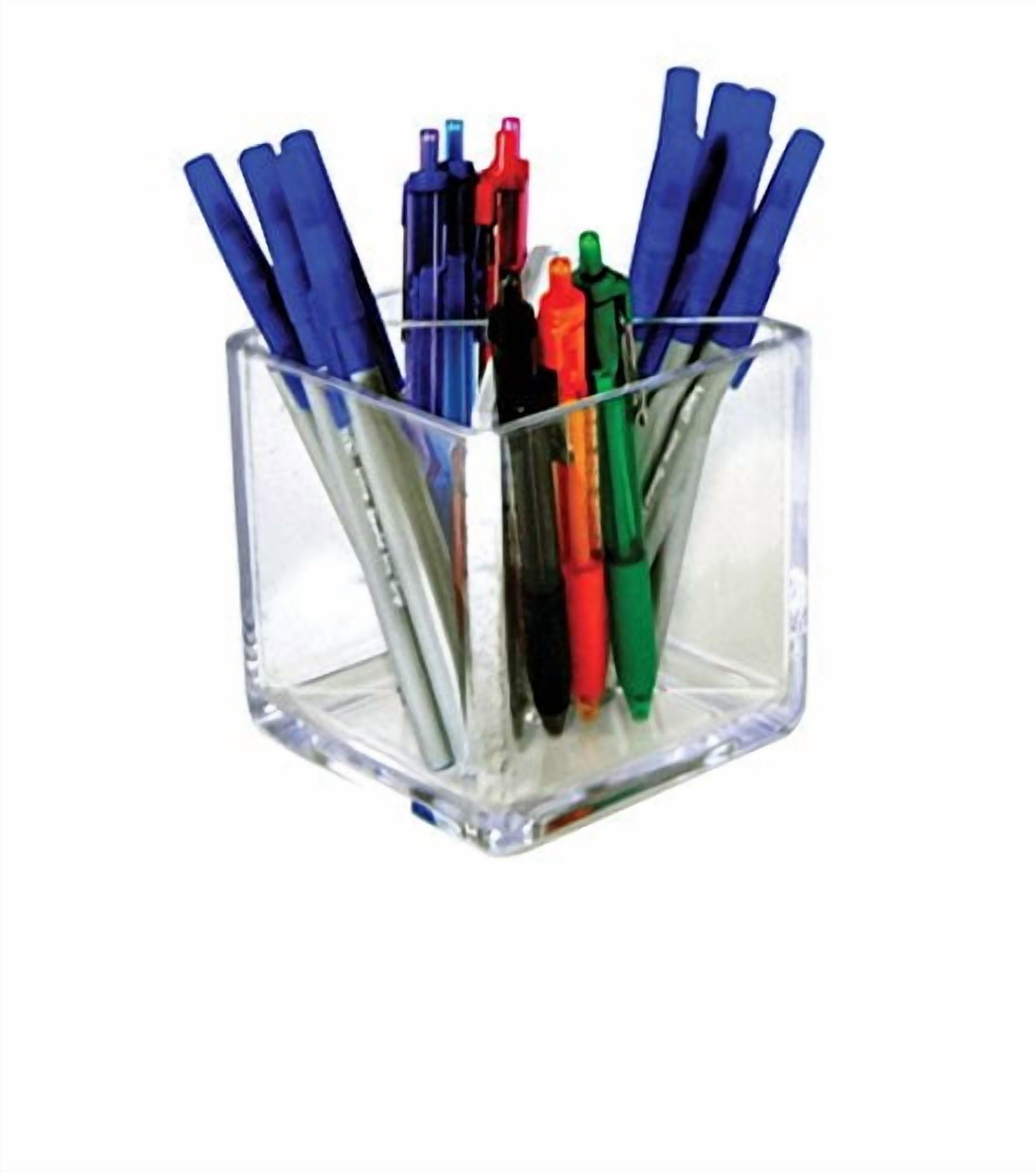 Azar Displays 556354 Cube With Divider Pencil Holder, 4"" Pack of 2 ...