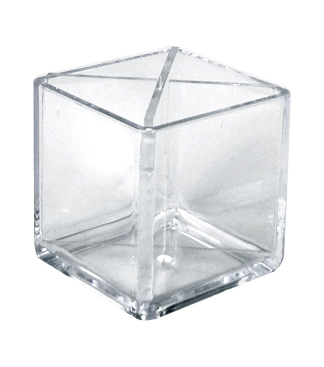 Azar Displays 556358 Cube Pencil Holder with Divider 5"W x 5"D x 5"H, 2 ...