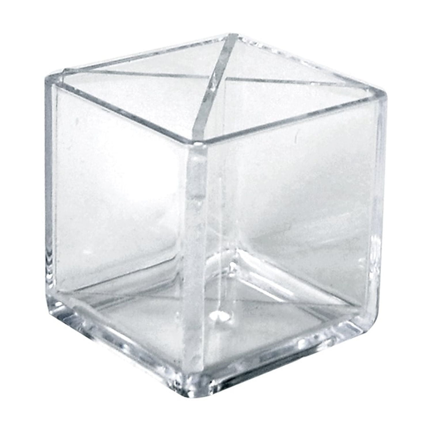 Azar Displays 556358 Cube Pencil Holder with Divider 5"W x 5"D x 5"H, 2 ...