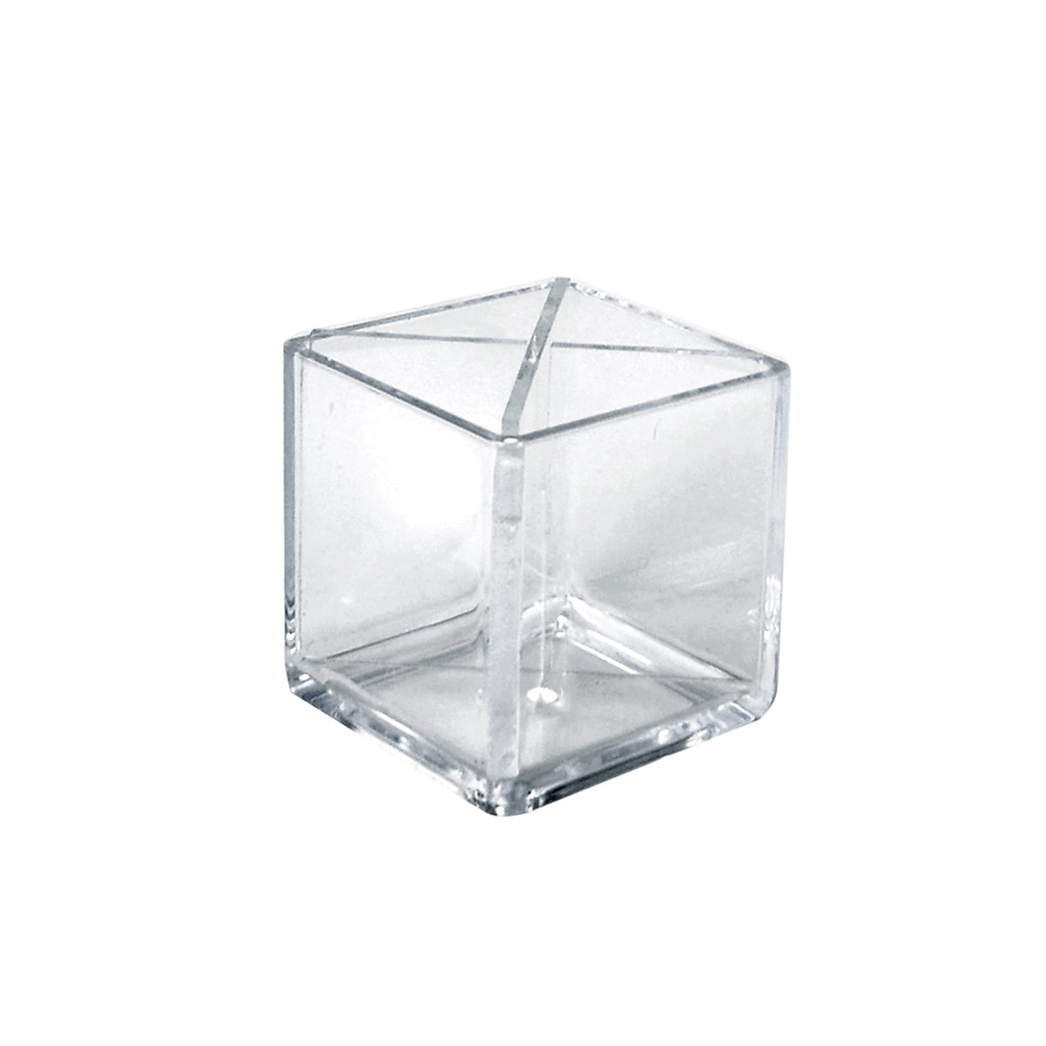 Azar Displays 556358 Cube Pencil Holder with Divider 5"W x 5"D x 5"H, 2 ...