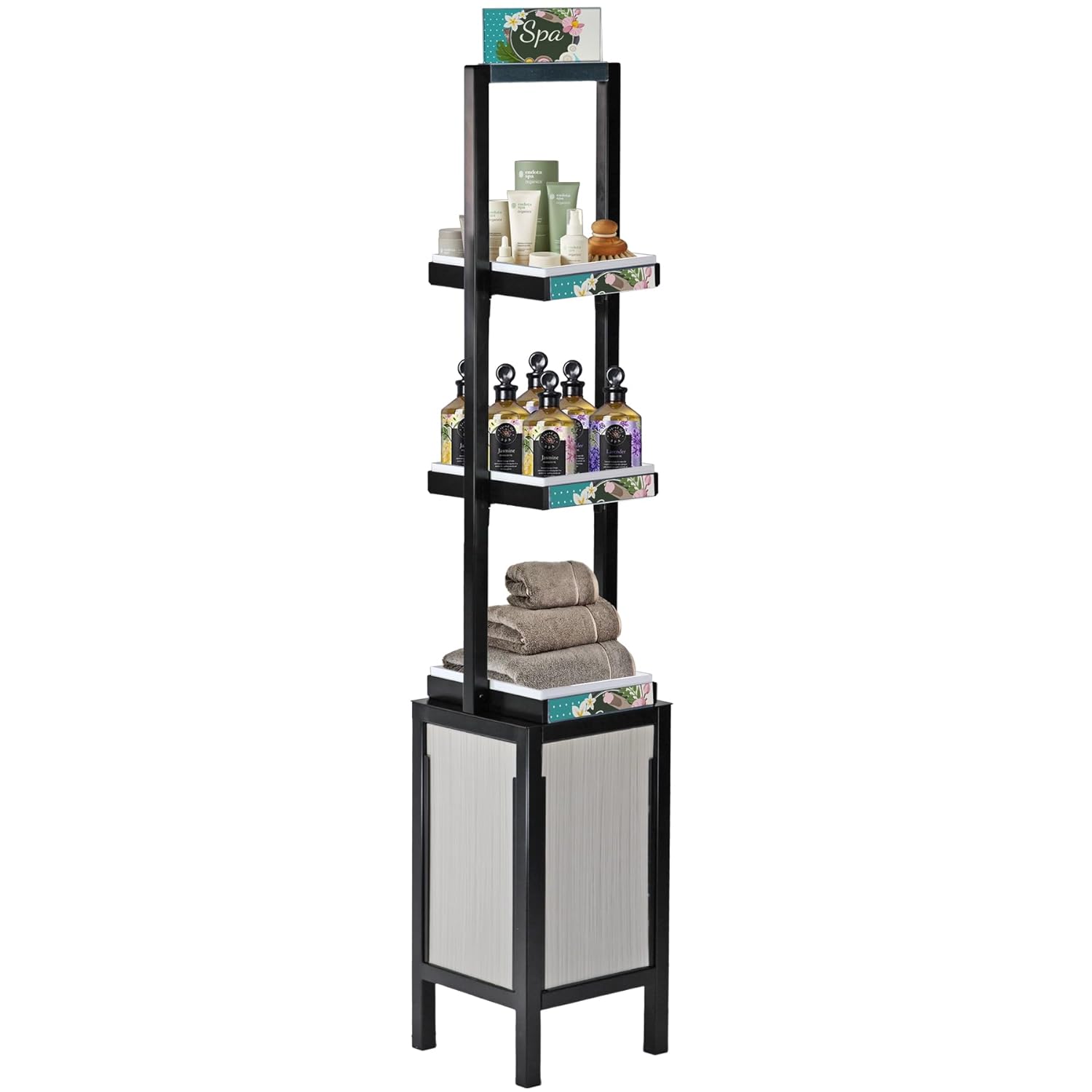 Azar Displays, 655000, Retail Display Tower with 3 Tiers, Tall Cosmetic ...
