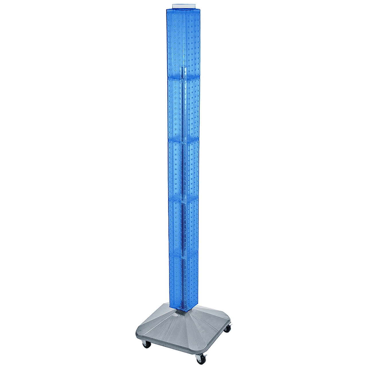 Azar Displays 700226-BLU Blue Four-Sided Pegboard Tower Floor Display ...