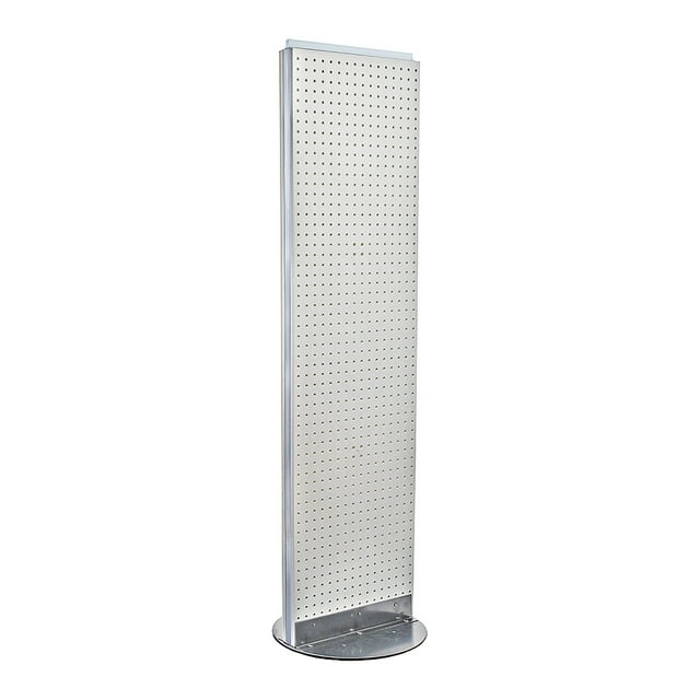 Azar Displays 700250-WHT White Two-Sided Pegboard Floor Display on ...