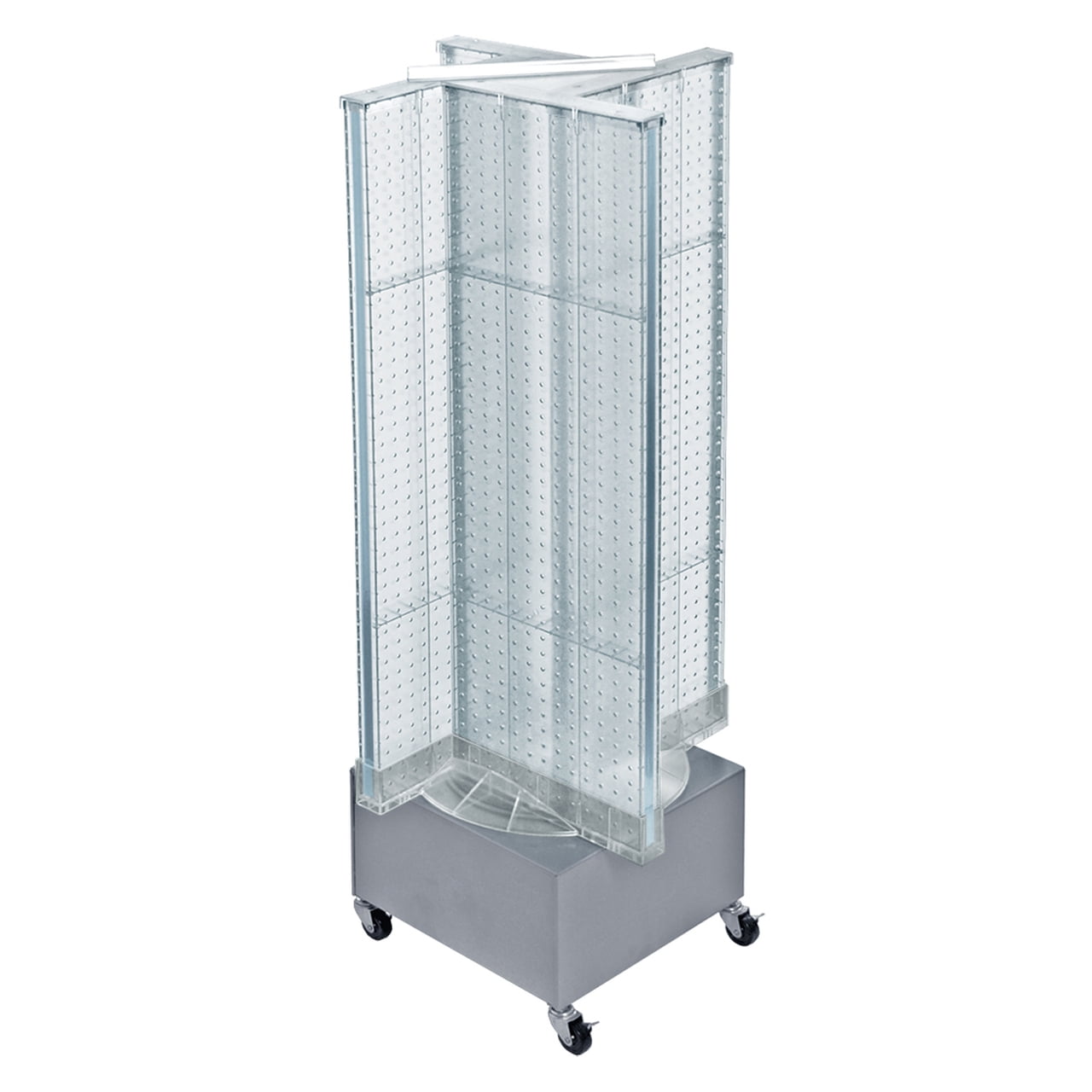 Pinwheel Pegboard Floor Display on Revolving Wheeled Base. Spinner Rack ...