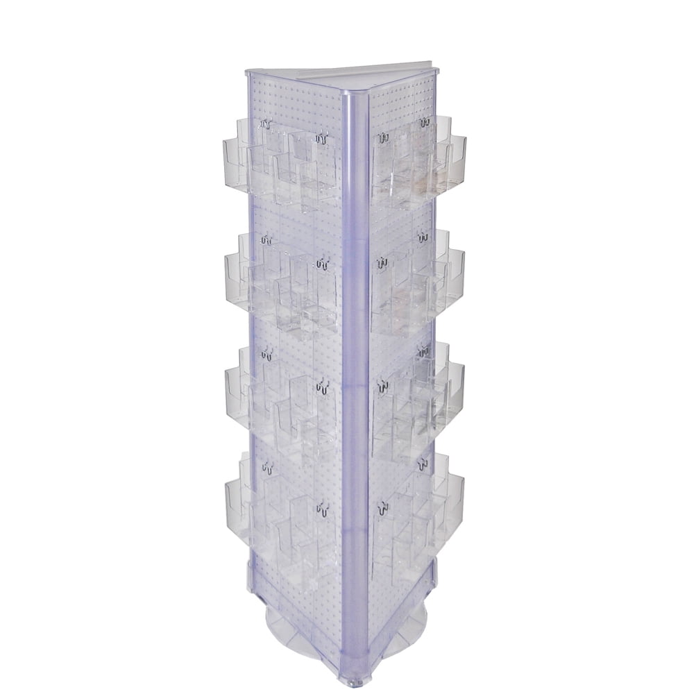 Azar Displays 700640-CLR Clear 72 Pocket, Three-Sided Revolving 16"W x ...