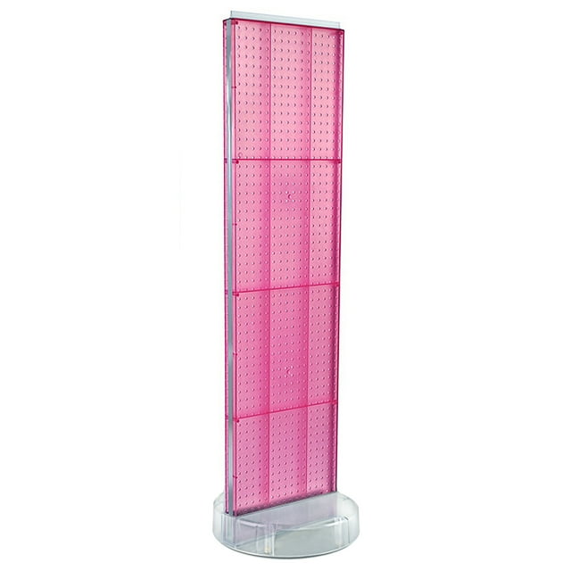 Azar Displays 700780-PNK Pink Two-Sided Pegboard Floor Display On a ...