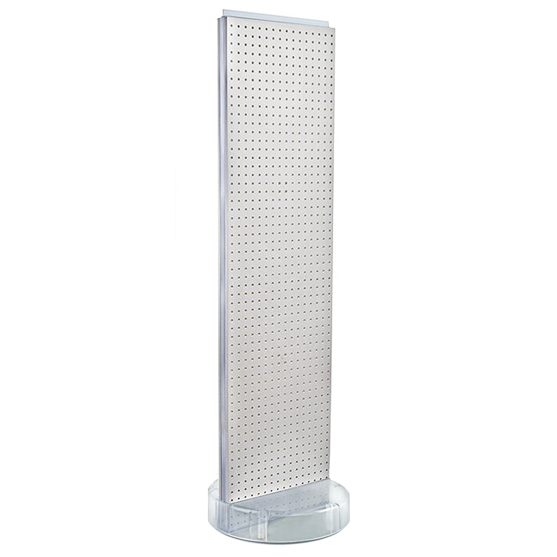 Azar Displays 700780-WHT White Two-Sided Pegboard Floor Display On a ...