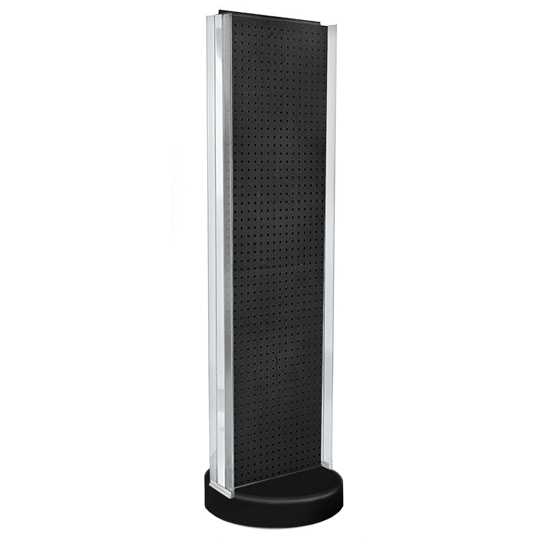 Two-Sided Pegboard Floor Display w/ C-Channel Sides on Revolving Round ...