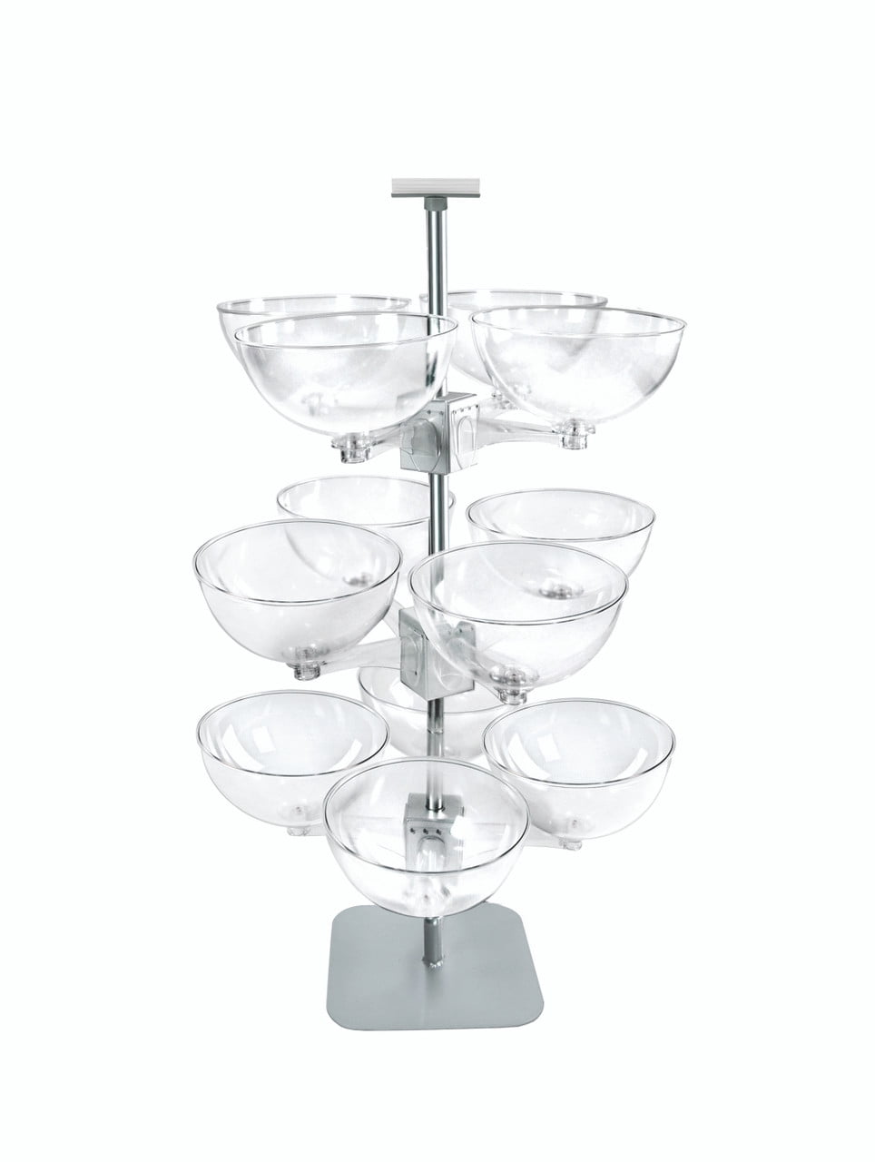 Azar Displays Quad Arm Bowl Tower, 14" Diameter Plastic Bowls, Floor ...