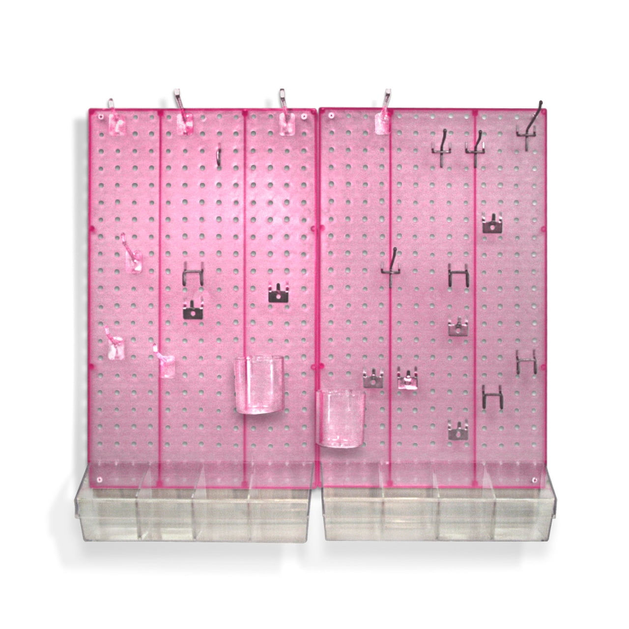 Azar Displays 900945-PNK Pink 70-Piece Pegboard Organizer Kit (2- 13.5 ...